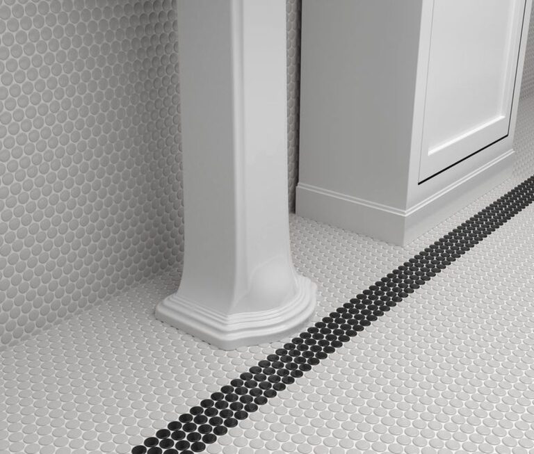 PEARL GLOSSY 3/4 INCH PENNY ROUND PORC MOS - Anthology